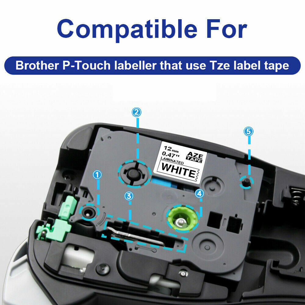 5x Schriftband TZe-231 12mm Kompatibel für Brother P-touch H100LB 1000 ...