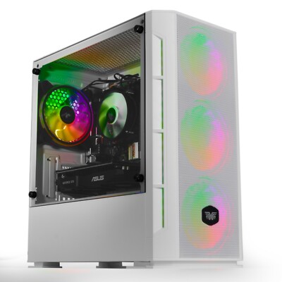 Gaming PC White Computer i5 Quad Core 8GB 256GB SSD 1TB HDD Windows 10 ...