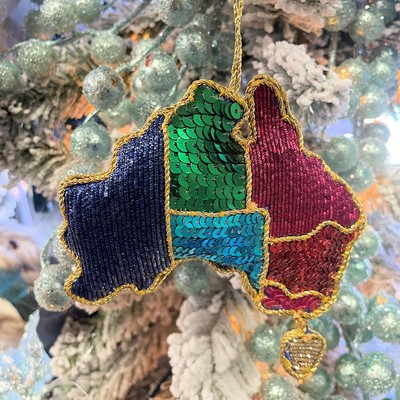 Australia Forever Sequin Tree Decoration 10cm Christmas Decoration | eBay