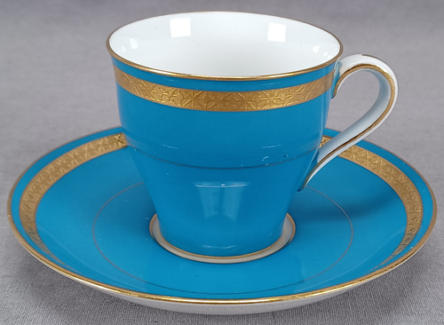 Minton Turquoise & Gold Encrusted Demitasse Cup & Saucer Circa 1925 B ...