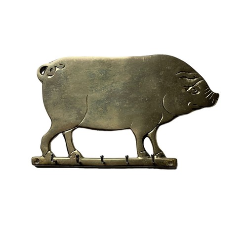 Vintage Brass Farm House Pig Hog Swine Wall Mount Key Hook Hanger ...