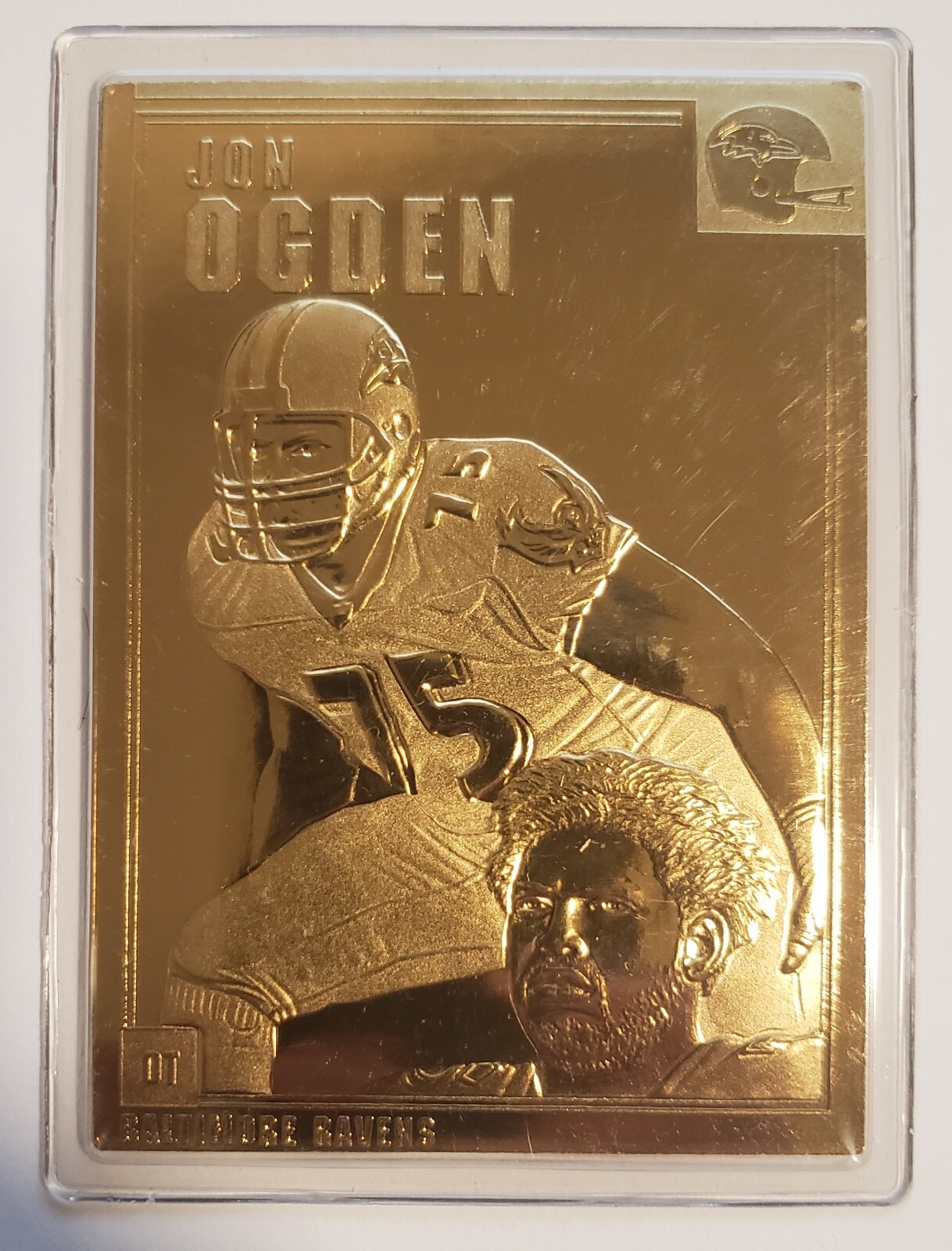 Jonathan Ogden 1990's Danbury Mint Encased 22kt Gold Football Card #96 ...