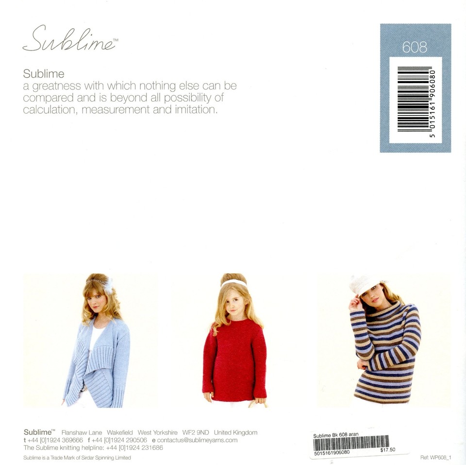Sublime 608 The second Sublime Aran hand knit book -Family Knitting ...
