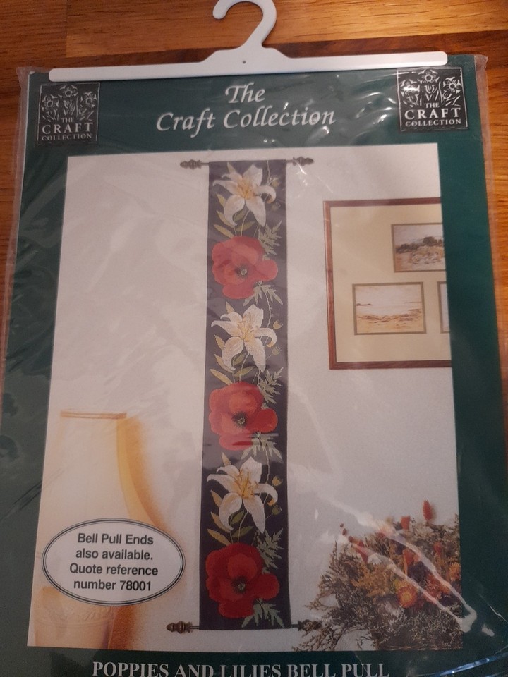 Cross Stitch Poppies & Lillies Bell Pull Kit The Craft Collection 95cm ...
