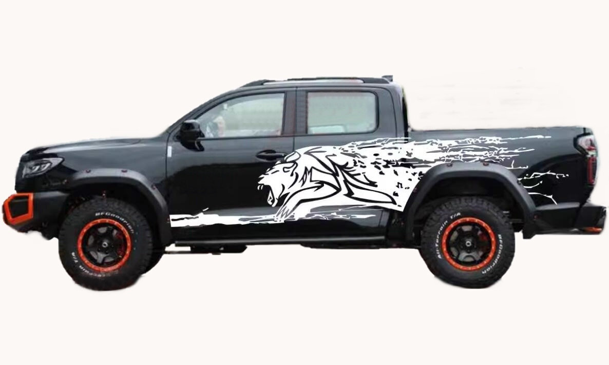 Graphic Running Leopard Car Sticker Kit For Ford Raptor F-150 Trunk ...