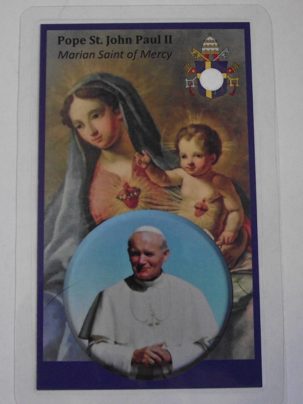 Cloth touched relic Pope St John Paul II Marian Saint of Mercy Holy ...