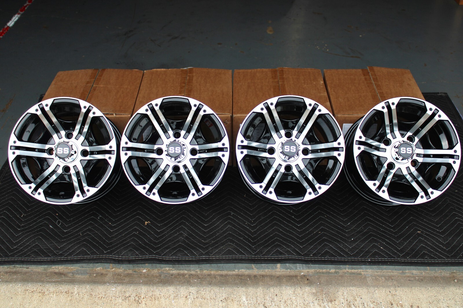 2012 Honda Rubicon 500 IRS 12" Viper M/B ATV/UTV Aluminum Wheels Set 4 ...