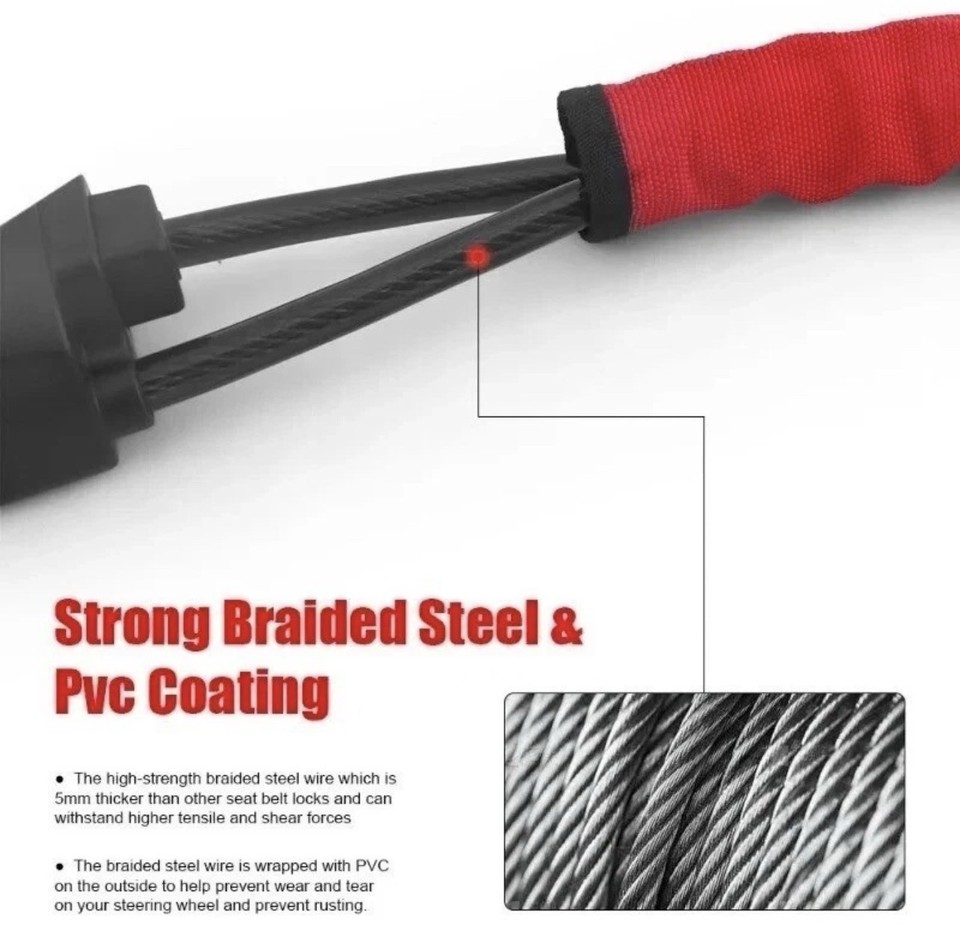 Seat Belt Lock Steering Wheel Lock Car Security Anti-Theft Device | eBay UK