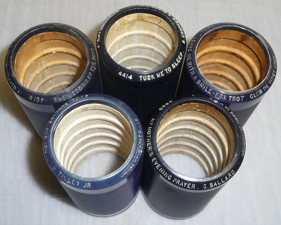 Lot 17: 5 Different Edison Blue Amberol Cylinder Record 4131,4179,4414 ...