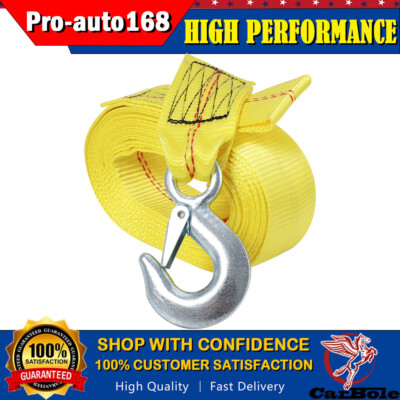 HEAVY DUTY BOAT TRAILER TOW REPLACEMENT WINCH STRAP ROPE 2" x20' WITH ...