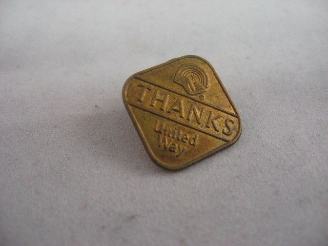 Vintage United Way Thanks Lapel Pin Tie Tack Donor Recognition Award ...