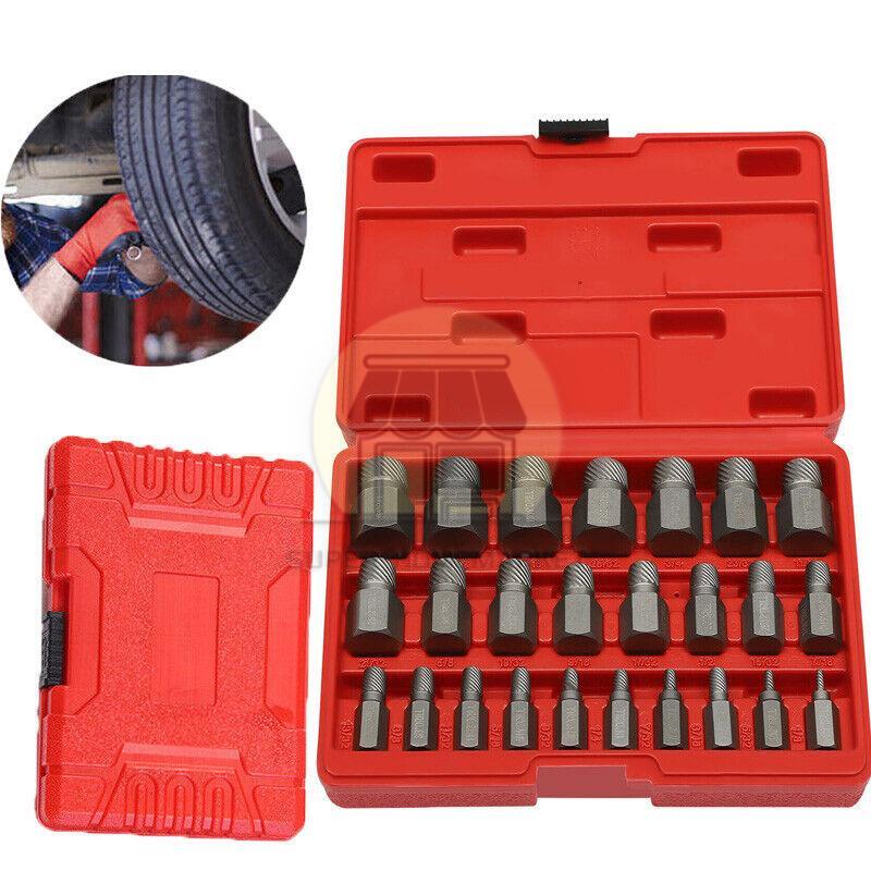 25PCS Multi-Spline Screw Extractor Set Hex Head Bit Socket Wrench Bolt ...