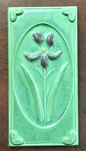 Arts and Crafts Style Prairie Art Pottery Floral Design Tile 4"x 8" | eBay