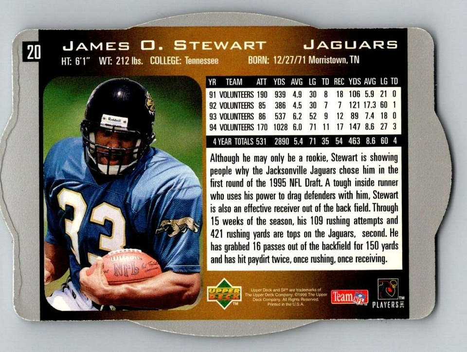 1995 NFL Upper Deck SPX Hologram James O. Stewart #20 Jaguars 95-SPx | eBay