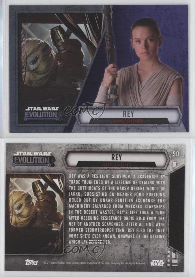 2016 Topps Star Wars Evolution Purple Lightsaber Rey Jakku Scavenger ...