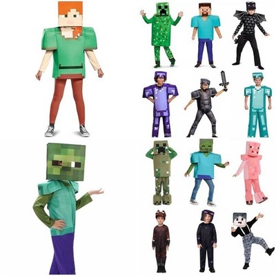 Kids Minecraft Cosplay Costume Jumpsuit Book Week Fancy Dress Party ...