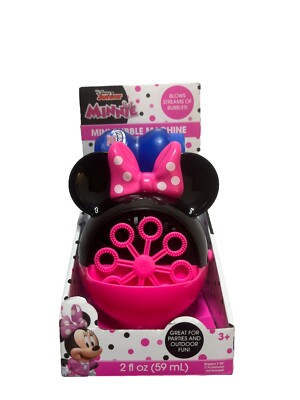 Disney Junior Minnie Mouse Pink Mini Bubble Machine Bubble Blower 2oz ...