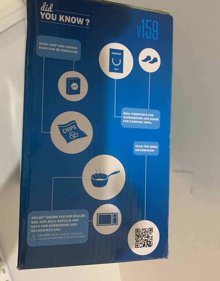 ZIPLOC Vacuum SEALER System Model v159 FOOD SAVER Machine NEW ...