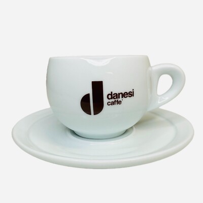 Danesi Cafe XL White Porcelain Cappuccino/Latte Coffee Cup & Saucer ...