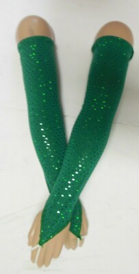 Sparkle Mitts Child foil dots dance accessory gauntlets dance emerald ...