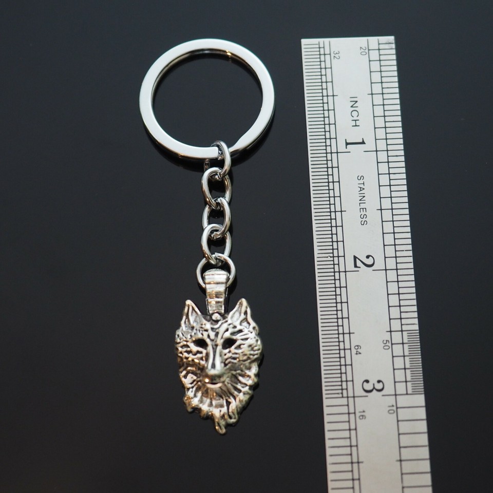Wolf Head Keychain Vintage Style Silver Color Pendant Charm Gift Key ...