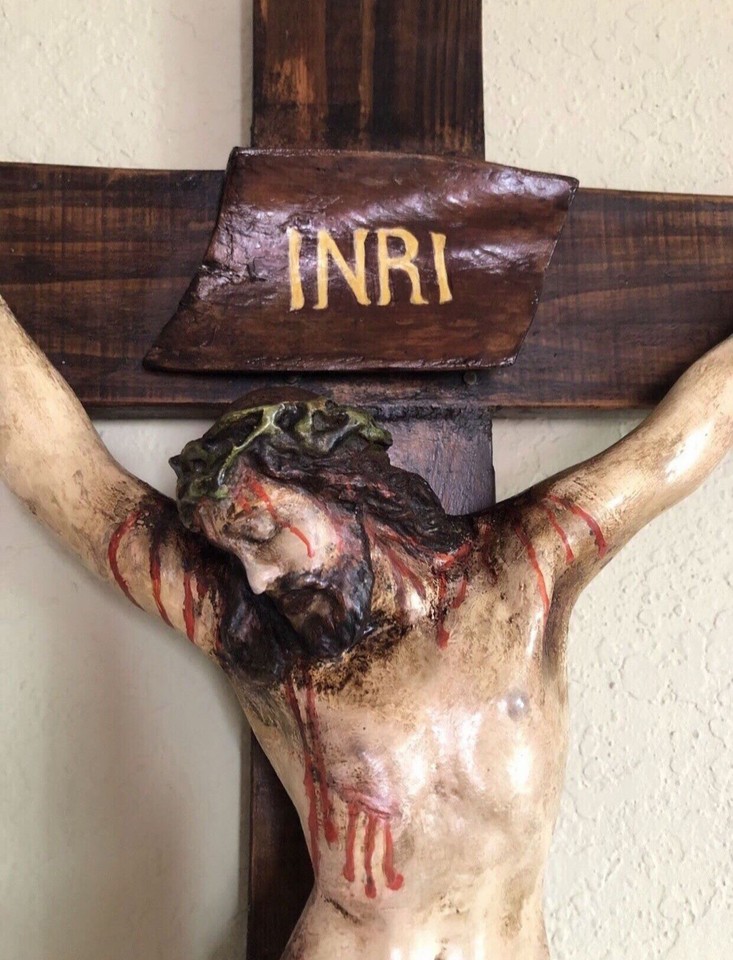 Crucifix Wall Cross Realistic Jesus Christ 28Hx19W handmade by Artist ...