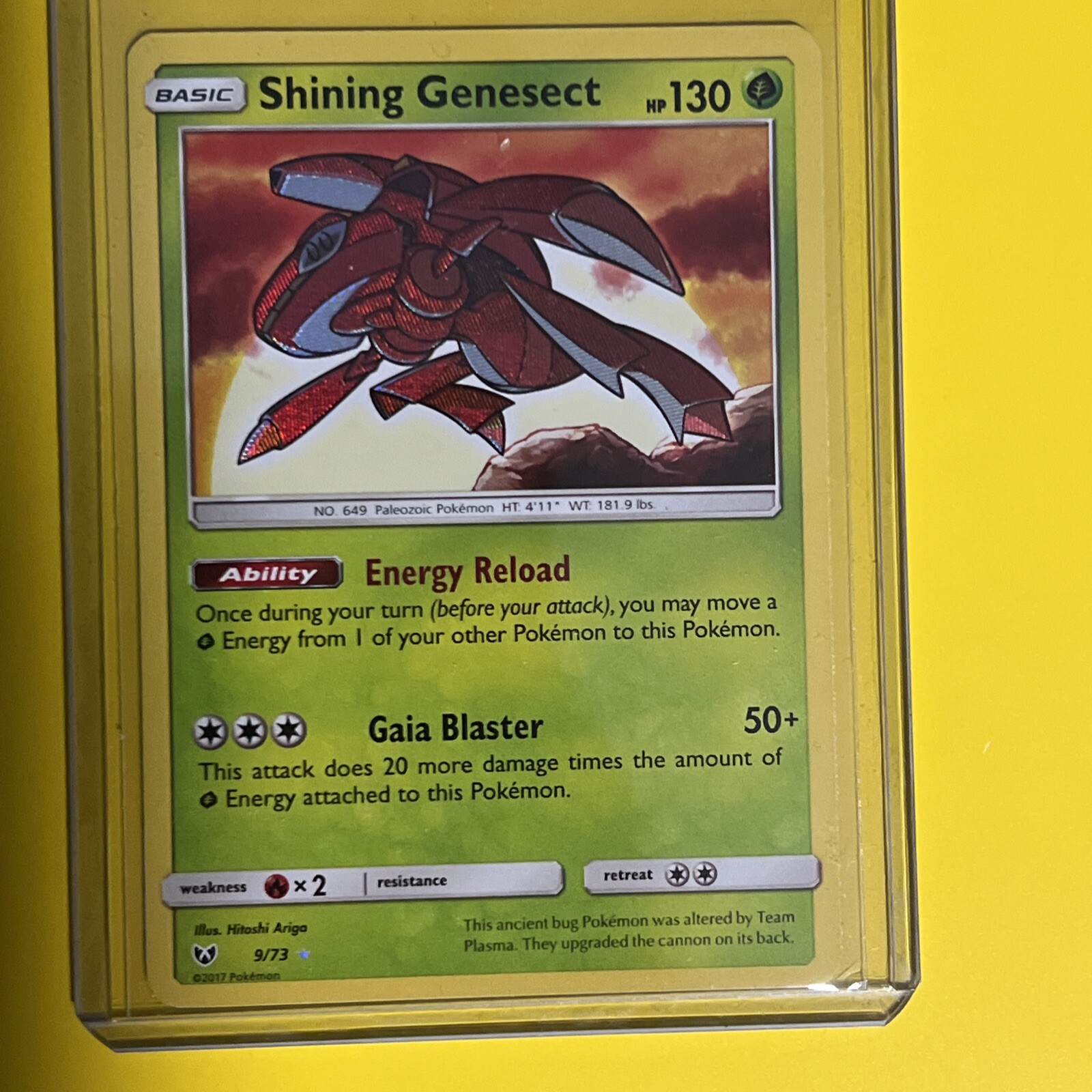 Pokémon TCG Shining Genesect Shining Legends 9/73 Holo Shiny Holo Rare ...