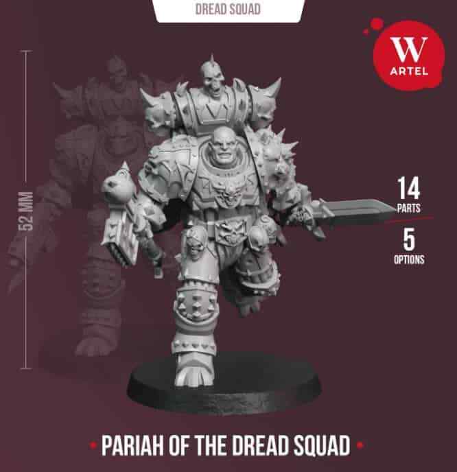Artel W Pariah of the Dread Squad Chaos Space Marine 28mm Miniature | eBay