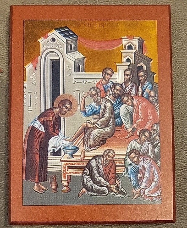 Jesus Christ Nyptir Feet Washing Disciples Orthodox Icon on Wood Pre ...