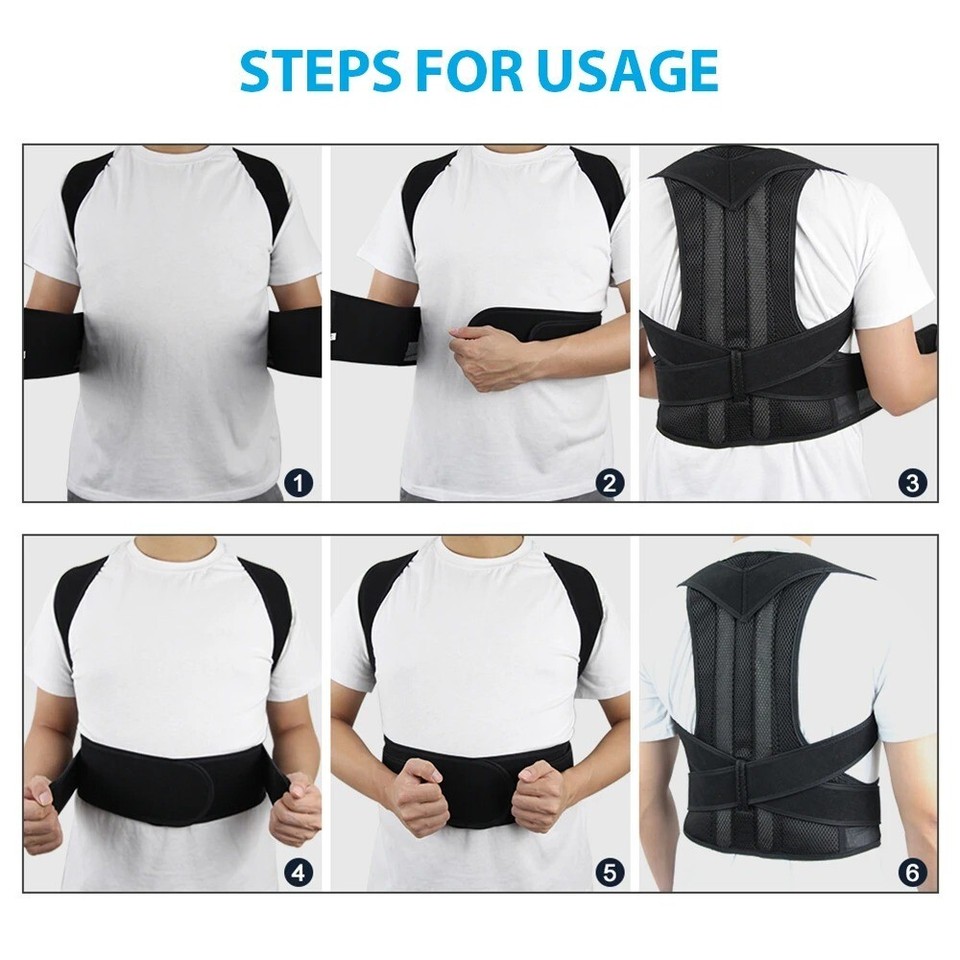 True-Fit Posture Corrector For Men Women Adjustable Belt Back Brace ...