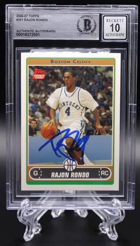 RAJON RONDO SIGNED 2006-07 TOPPS #251 ROOKIE CARD RC BECKETT 10 AUTO ...