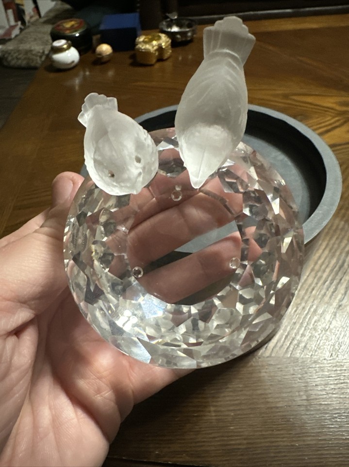 Beautiful Vintage Swarovski Crystal Bird Bath Figurine 10029 | eBay