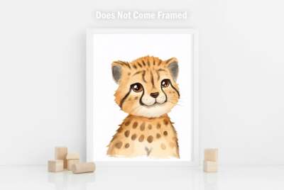Baby Cheetah, Nursery Wall Decor, Baby animal Poster, Kid's Room Print ...