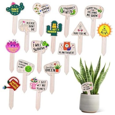 Funny Plant Labels- 15PACK Garden Plant Markers for Succulent Flowers ...