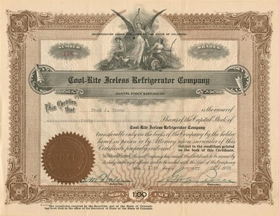 Cool-Rite Iceless Refrigerator Co. - General Stocks | eBay