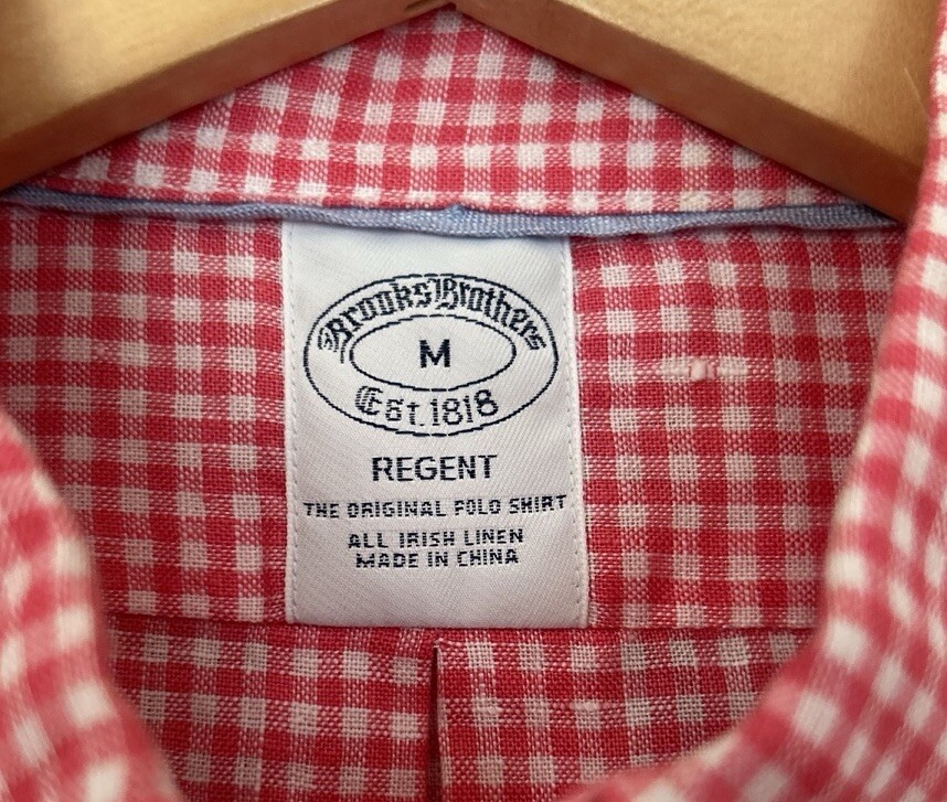 Brooks Brothers Shirt Mens M Irish Linen Baird Mcnutt Regent Pink ...