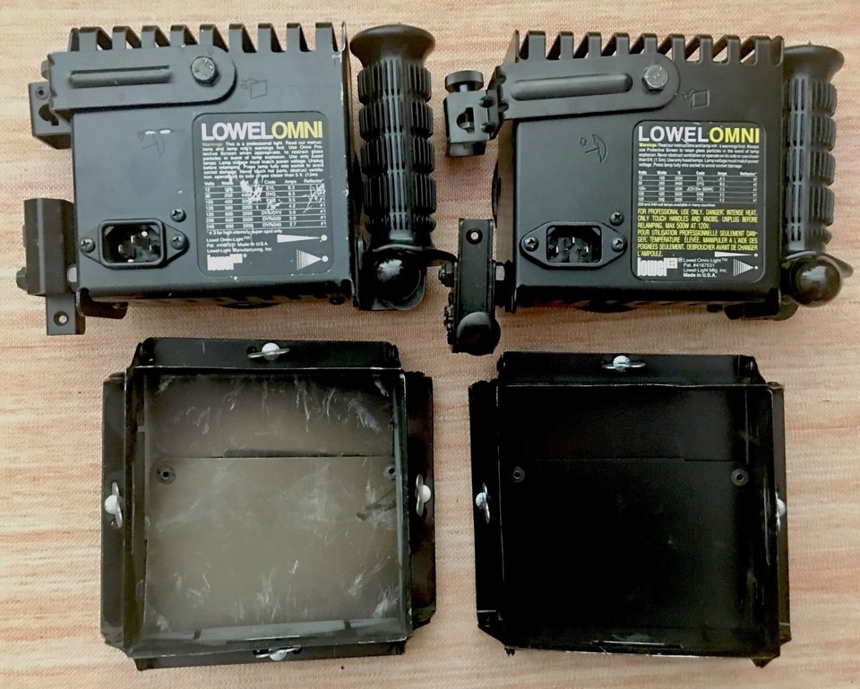 LOWEL omni KIT 2 lights barndoors 3 stands 4 bulbs 1 superclamp 1 light ...