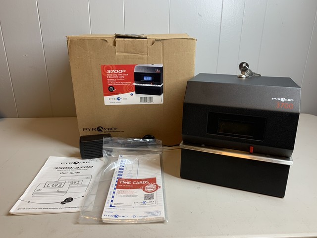 Pyramid 3700 Time Clock and Document Stamp - Black for sale online | eBay