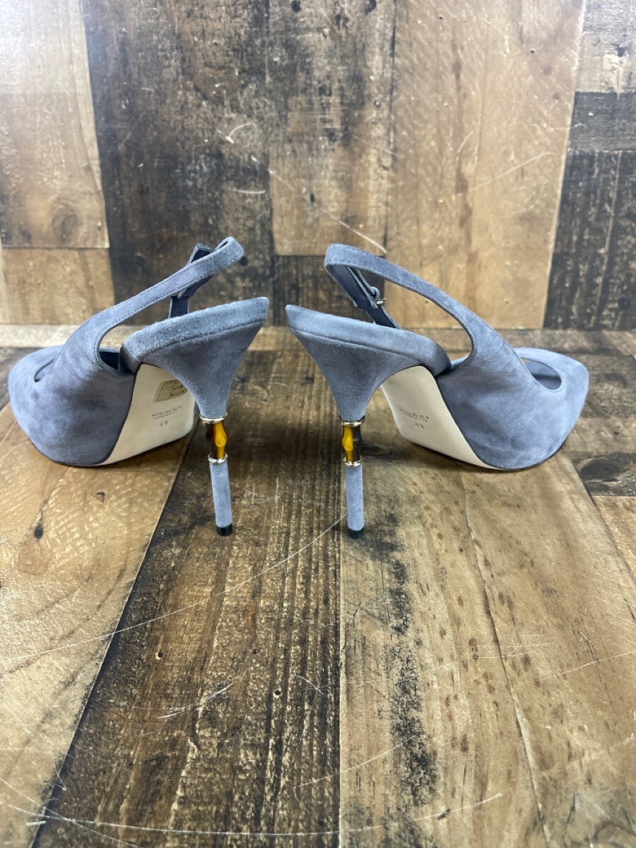 GUCCI SUEDE PERIWINKLE BLUE HEELS SIZE 41 / 11 US NEW IN BOX (162749-4 ...