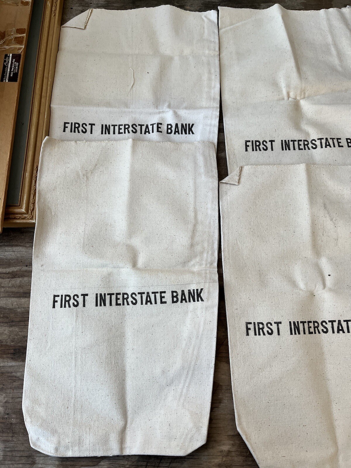 Vintage Bank Canvas Money Coin Bag First Interstate Bank LOT OF 6 ...