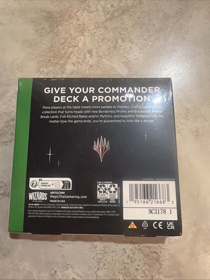 COLLECTOR Booster Box ~ COMMANDER MASTERS MtG 4 pack sealed Magic WotC ...