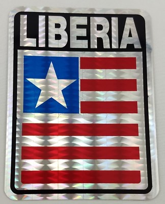 Liberia Flag Metallic Bumper Sticker Decal Prismic 4 x 3 Inches | eBay