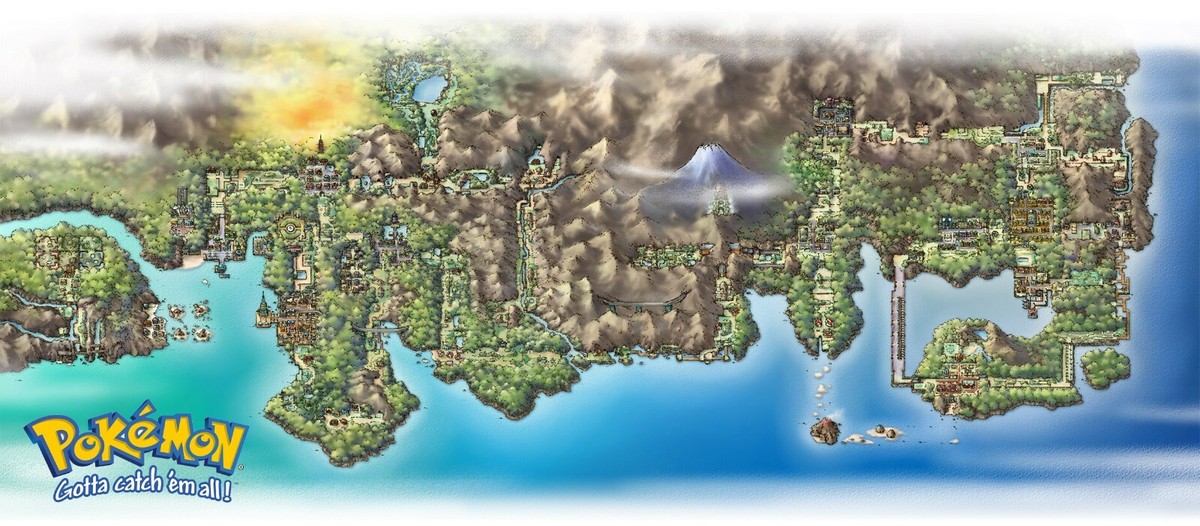 Pokemon Johto Region Map Gold/Silver World Map PokeDream