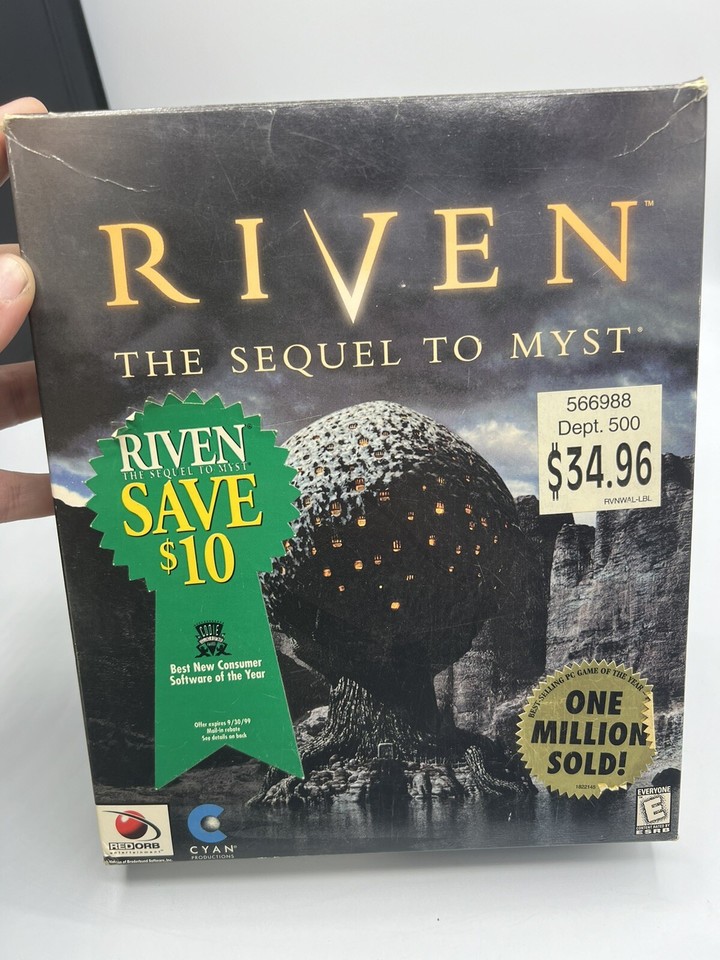 Riven The Sequel To Myst Big Box PC New Open Box & Sealed Discs Vintage ...