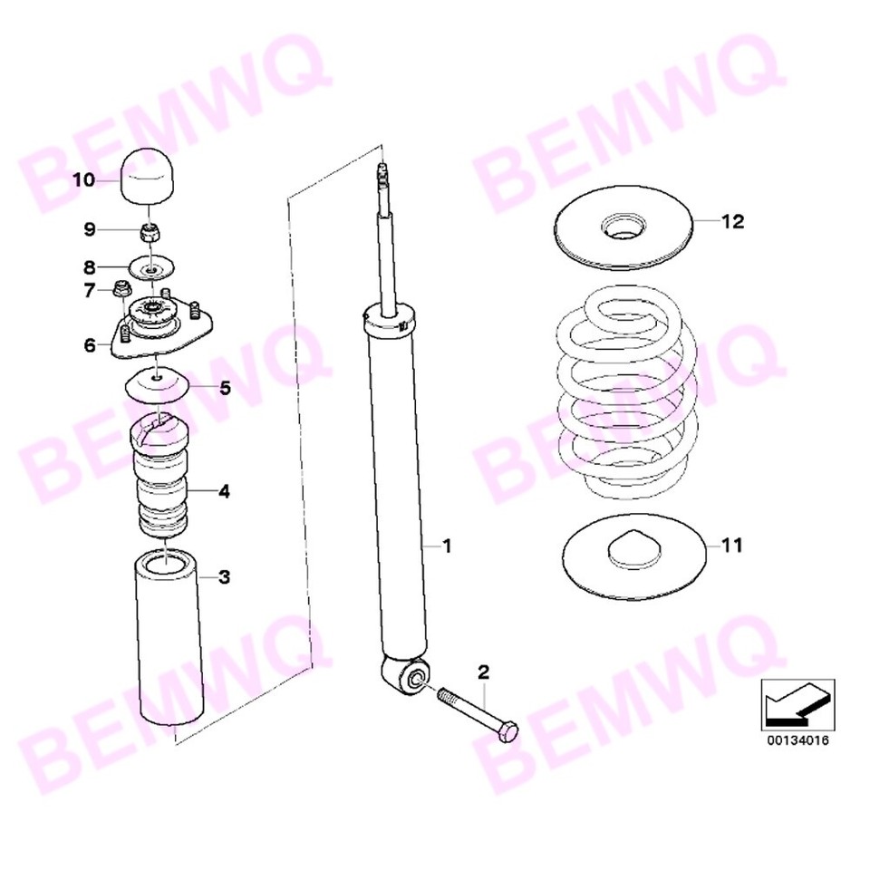 2Pcs Rear Shock Absorbers Assembly Lh & Rh Fits 2004-2010 BMW X3 E83 ...