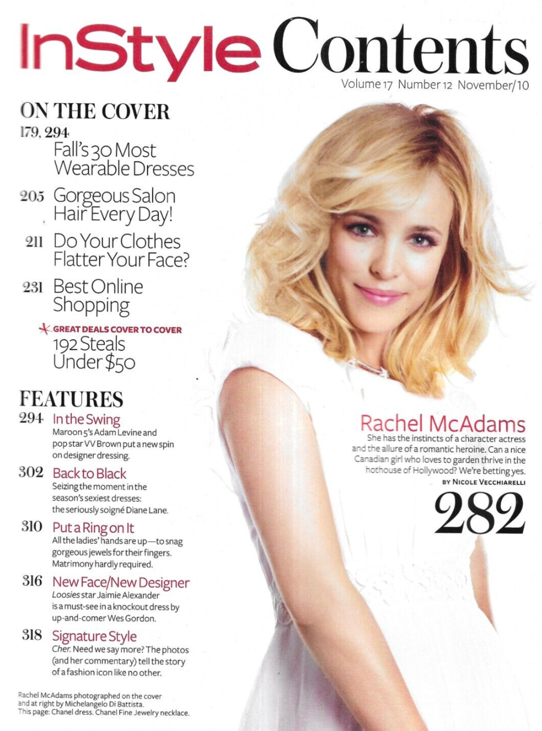 In Style Magazine Rachel McAdams Fashion Fall Dresses Chris Pine Kim ...