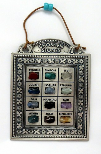 4.75" X 3.75" Wall Hanging Pewter Plated Choshen Hoshen With Gem Stones ...