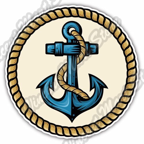 Anchor Nautical Captain Ship Sea Gift Idea Car Bumper Vinyl Sticker ...