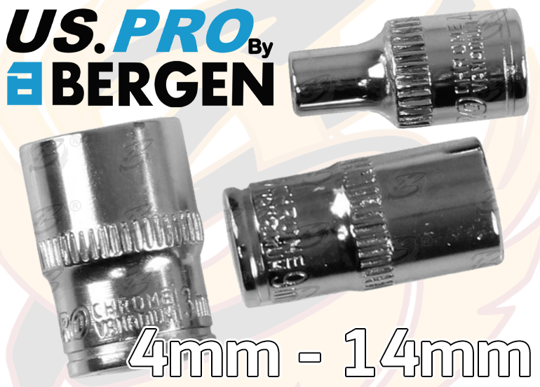 US PRO 1/4" Drive Socket Set DEEP & SHALLOW Single Hex Drive Long Reach ...