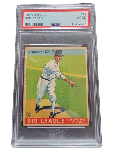Red Faber 1933 Goudey PSA 2 Good Baseball Card #79 | eBay